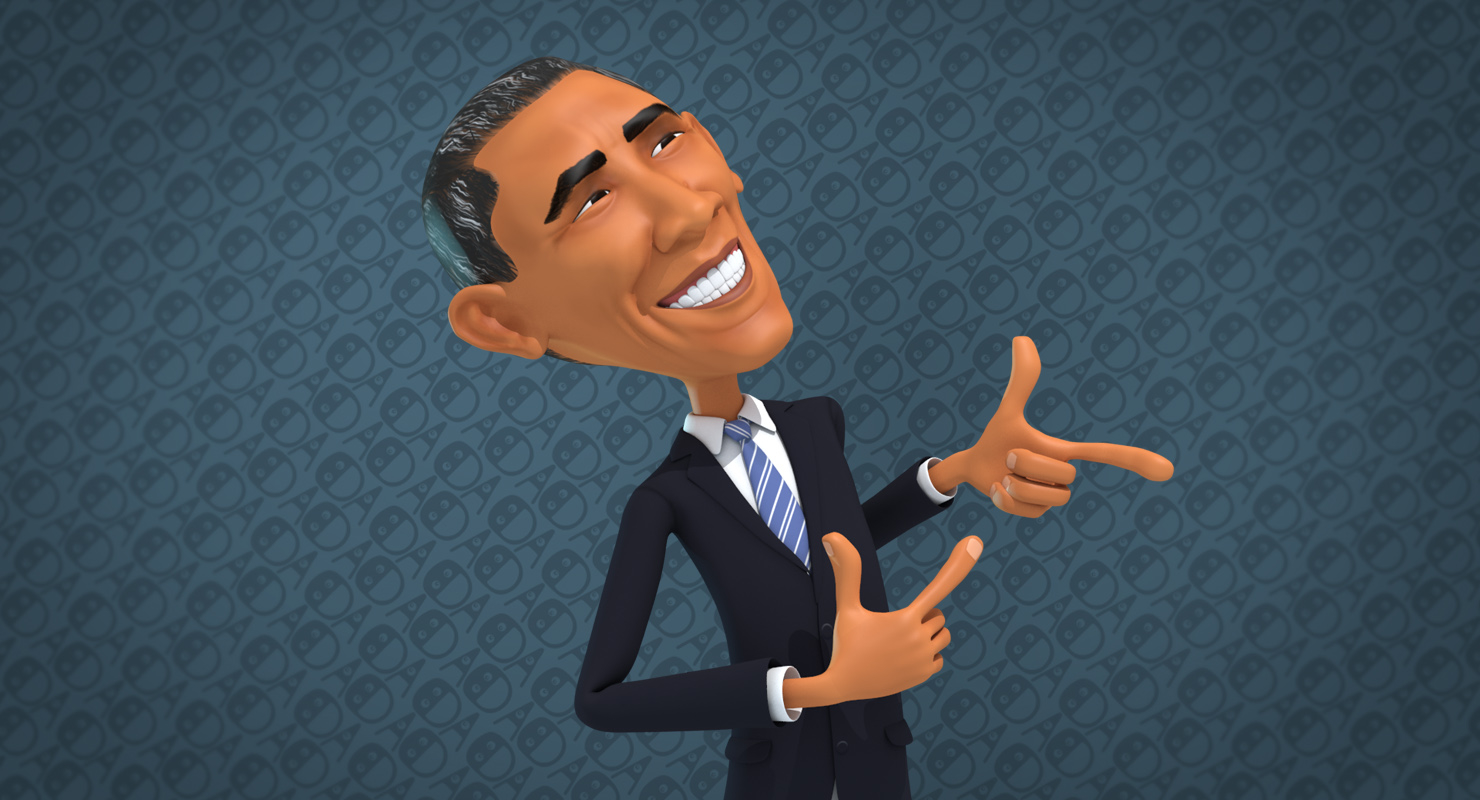 Barack obama cartoon 3D - TurboSquid 1195765