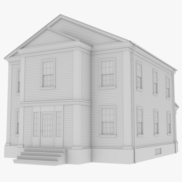 Colonial House 3D Models for Download | TurboSquid