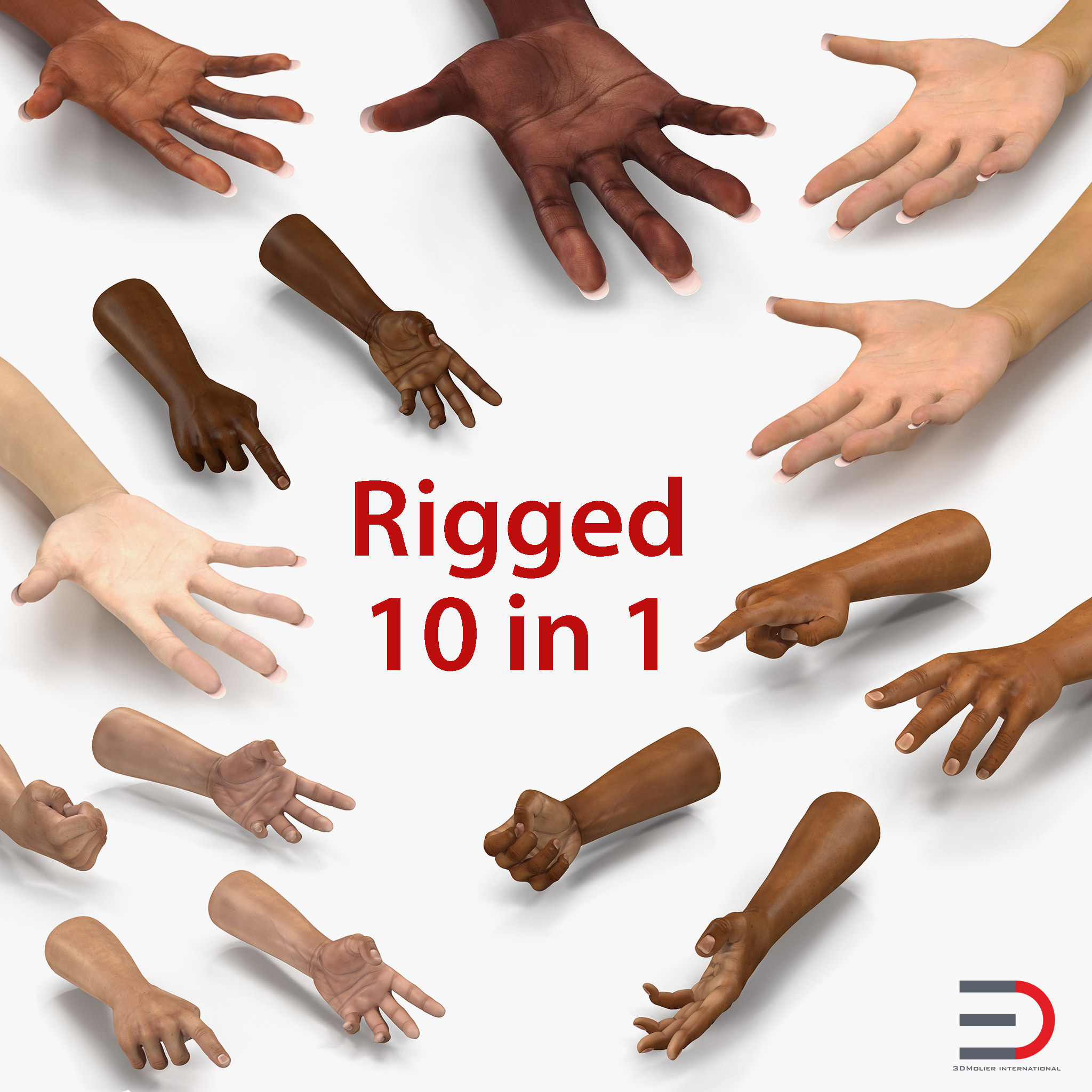 3D hands rigged - TurboSquid 1196053