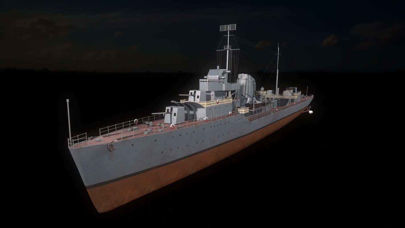 Gnevny-class destroyer 3D model - TurboSquid 1196237