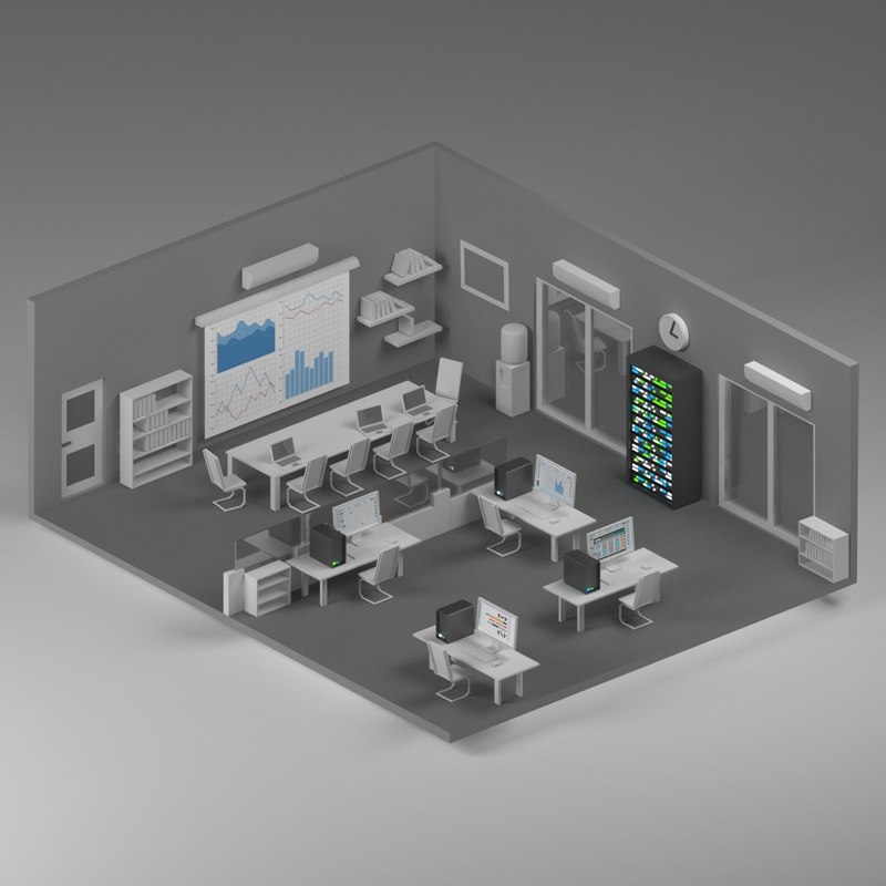 Isometric office 3D - TurboSquid 1196400
