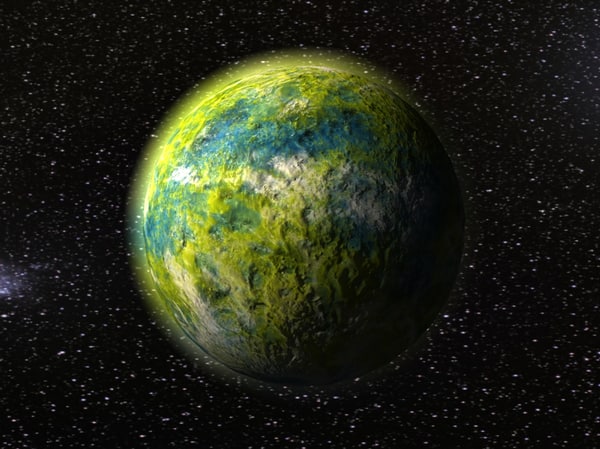 Green alien planet model - TurboSquid 1196427