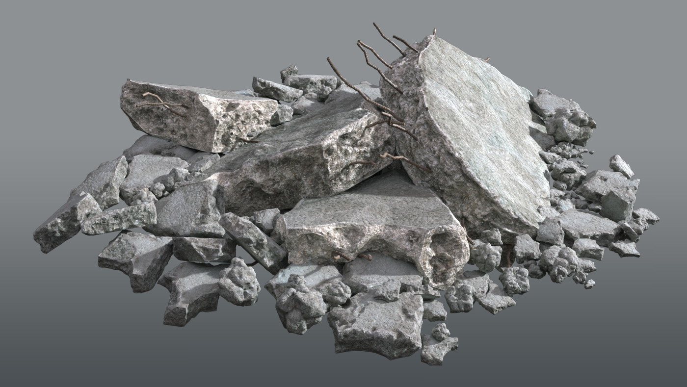 3D model concrete rubble debris - TurboSquid 1196630