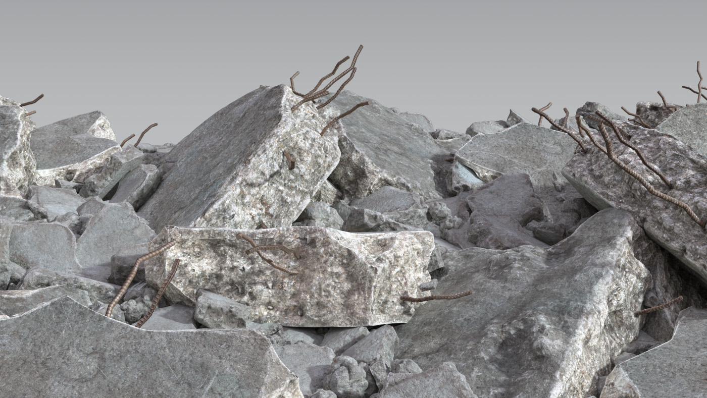 3D model concrete rubble debris - TurboSquid 1196630