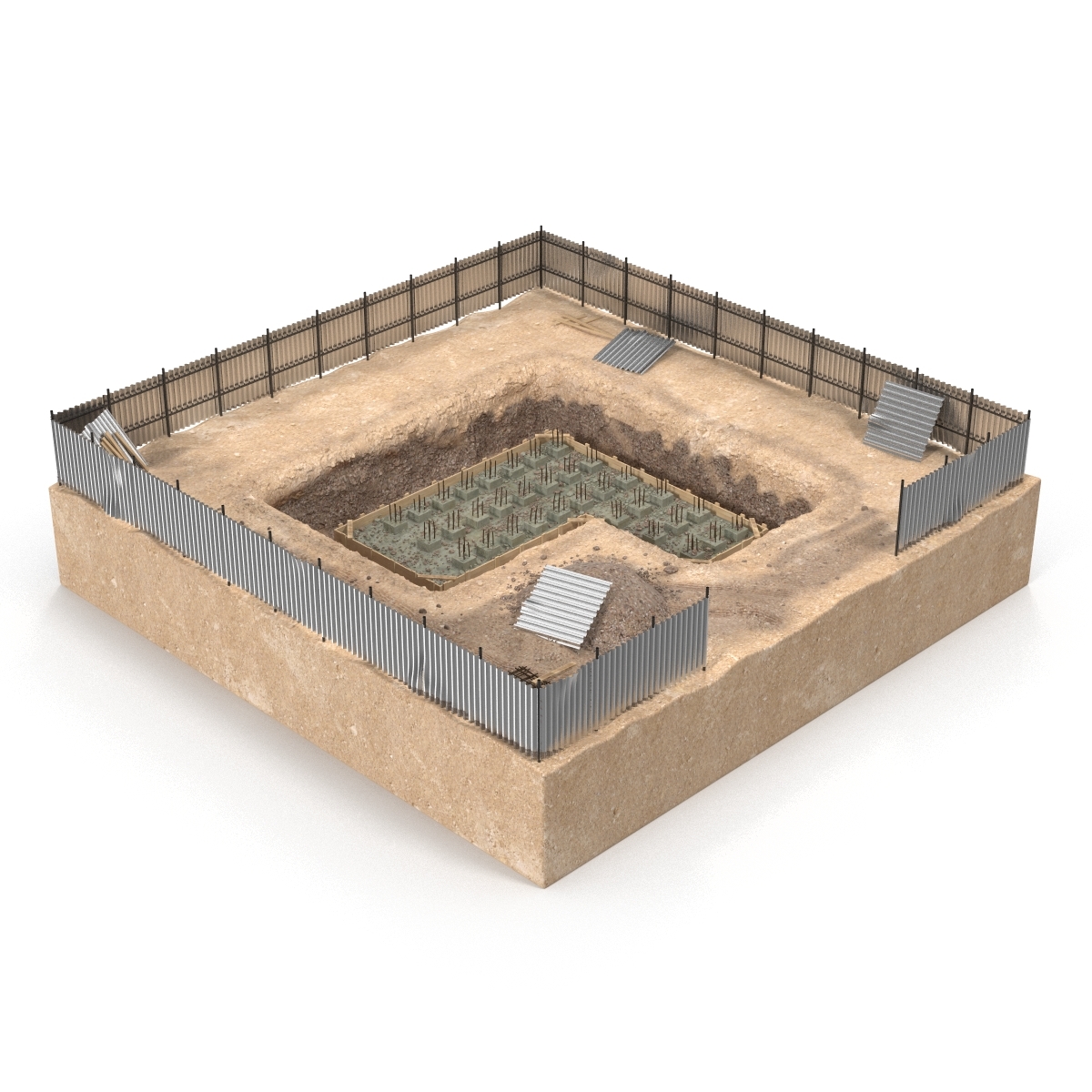 3D construction pits model - TurboSquid 1197678
