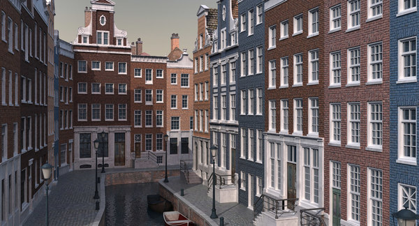 Amsterdam scene 3D model - TurboSquid 1197716