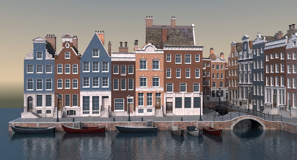 Amsterdam scene 3D model - TurboSquid 1197716