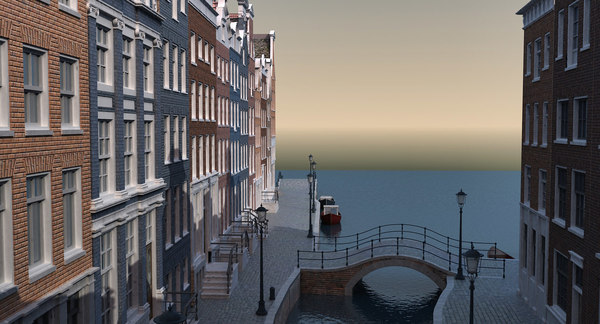 Amsterdam scene 3D model - TurboSquid 1197716