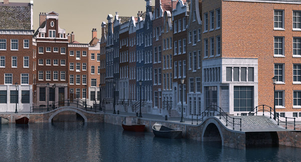 Amsterdam scene 3D model - TurboSquid 1197716