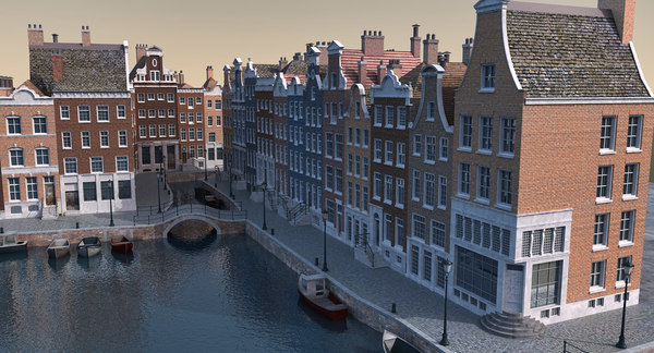 Amsterdam scene 3D model - TurboSquid 1197716