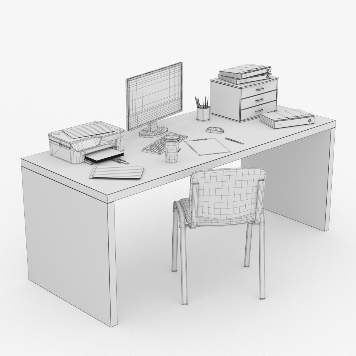 3D office table items model - TurboSquid 1198135