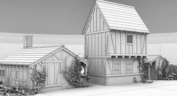 3D medieval town village - TurboSquid 1198331