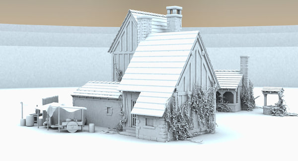 3D medieval town village - TurboSquid 1198331