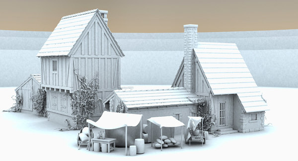 3D medieval town village - TurboSquid 1198331