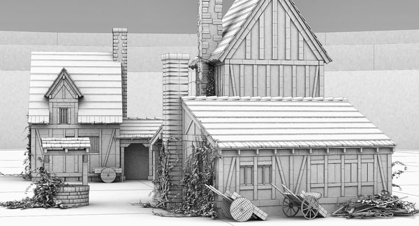 3D medieval town village - TurboSquid 1198331