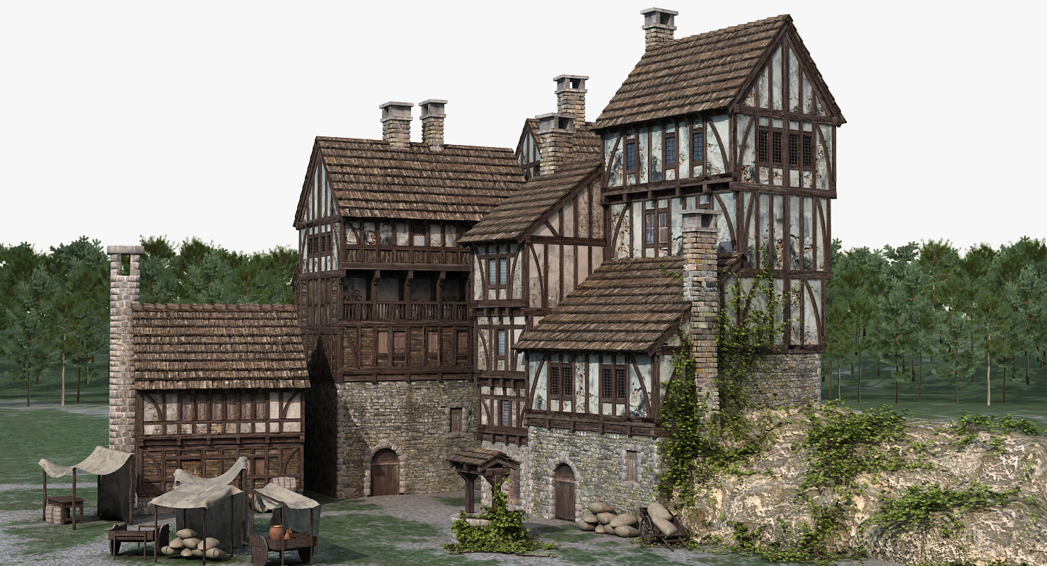Medieval town village 3D - TurboSquid 1198334