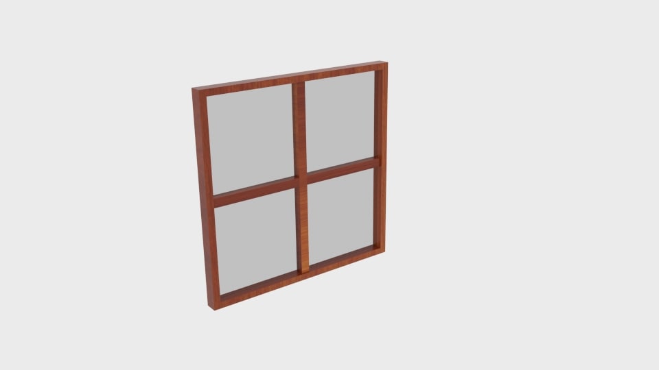 Wooden square window model - TurboSquid 1198640