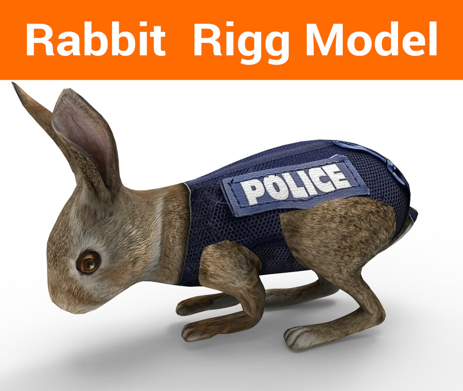 Police rabbit rigged 3D model - TurboSquid 1198709