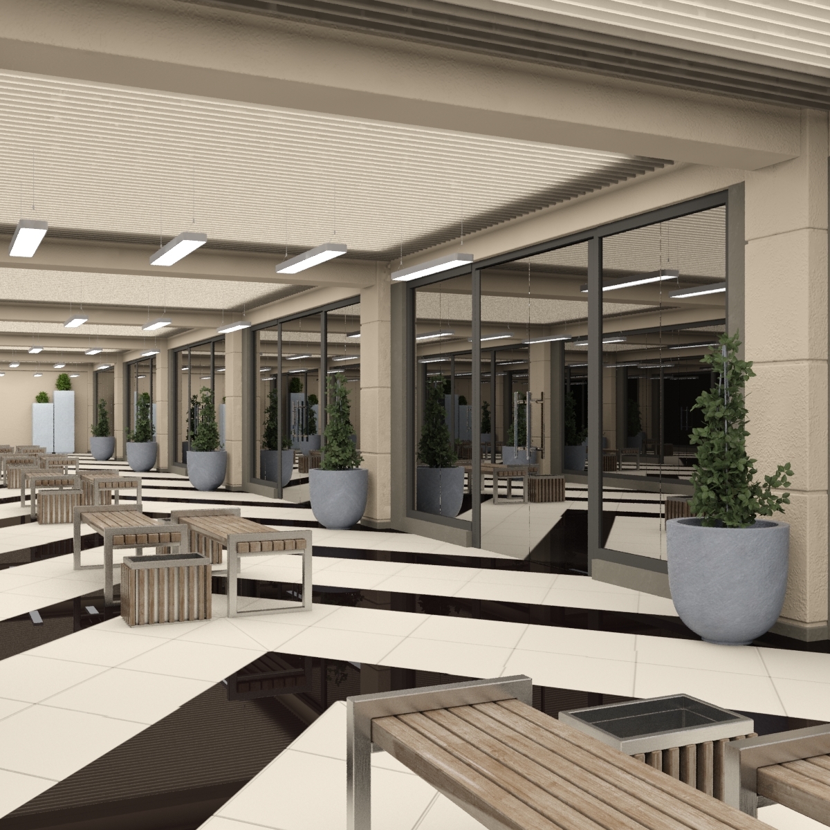 Hallway mall model - TurboSquid 1198721