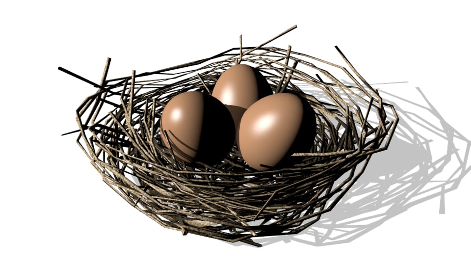 3D bird nest eggs model - TurboSquid 1198877