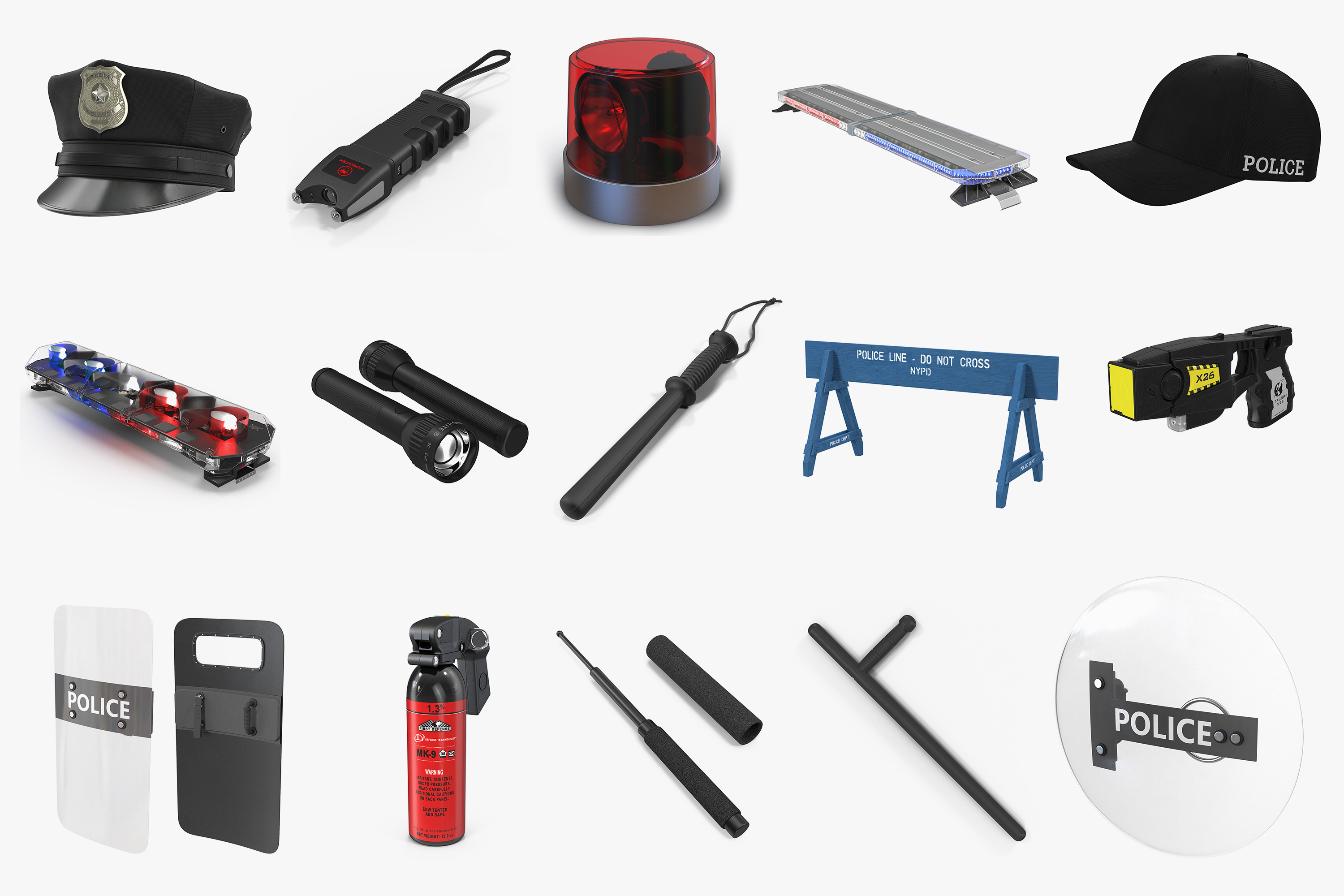 Police equipment 3D model - TurboSquid 1199097