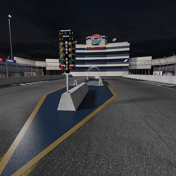 3D drag dragway model - TurboSquid 1199286