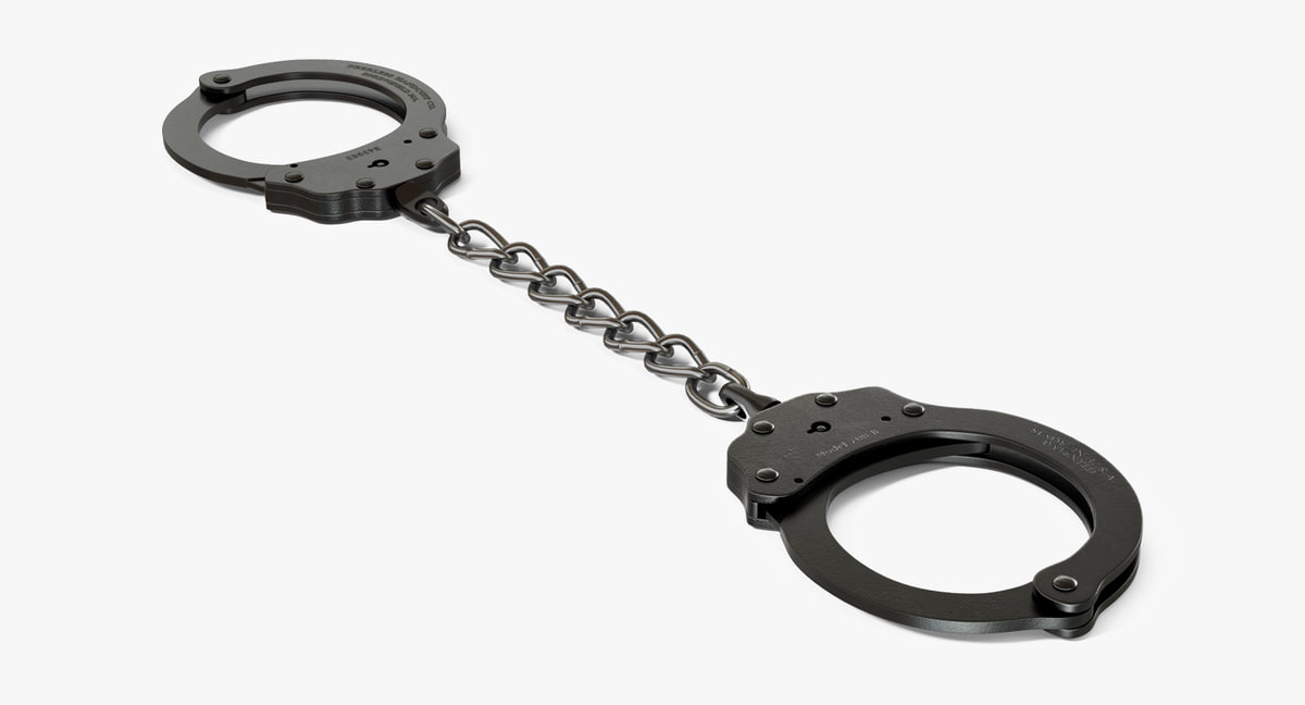 3D standard chain handcuffs black metal model - TurboSquid 1199539