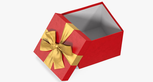 Gift box open red 3D model - TurboSquid 1199813