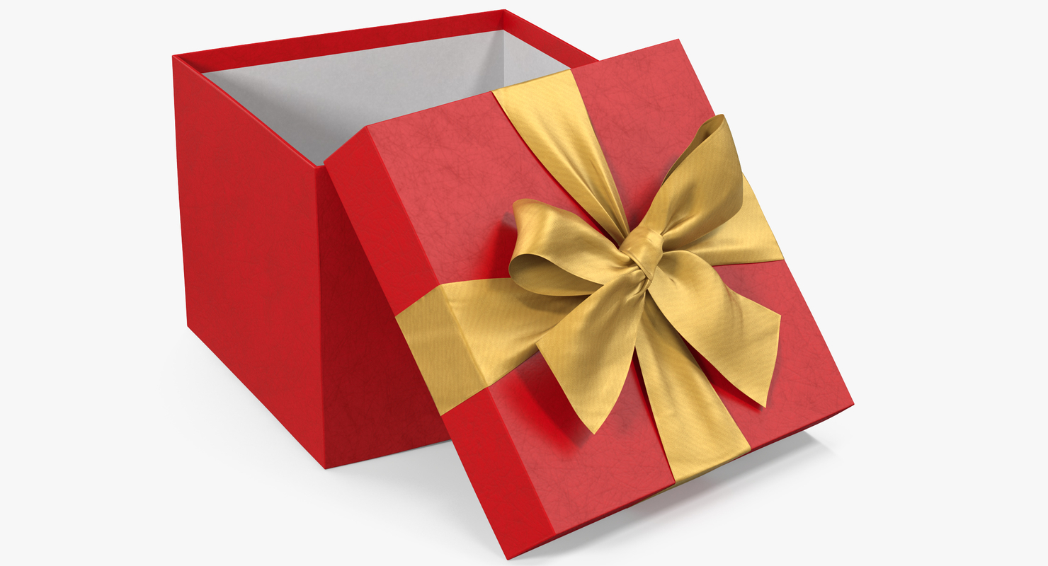 Gift box open red 3D model - TurboSquid 1199813