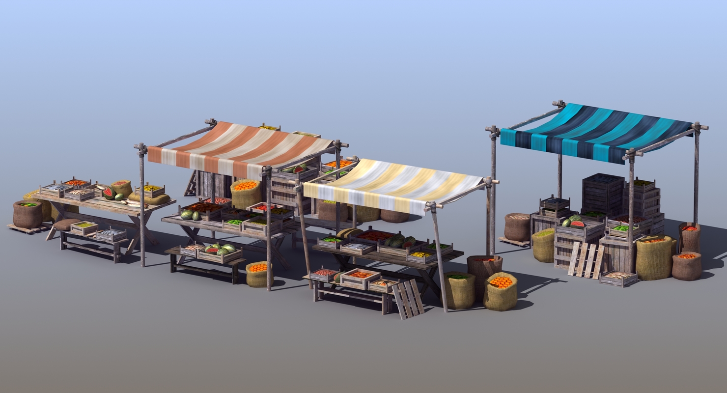 Market stalls 3D - TurboSquid 1199824