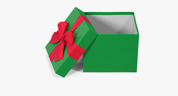 Gift box open green 3D - TurboSquid 1199917