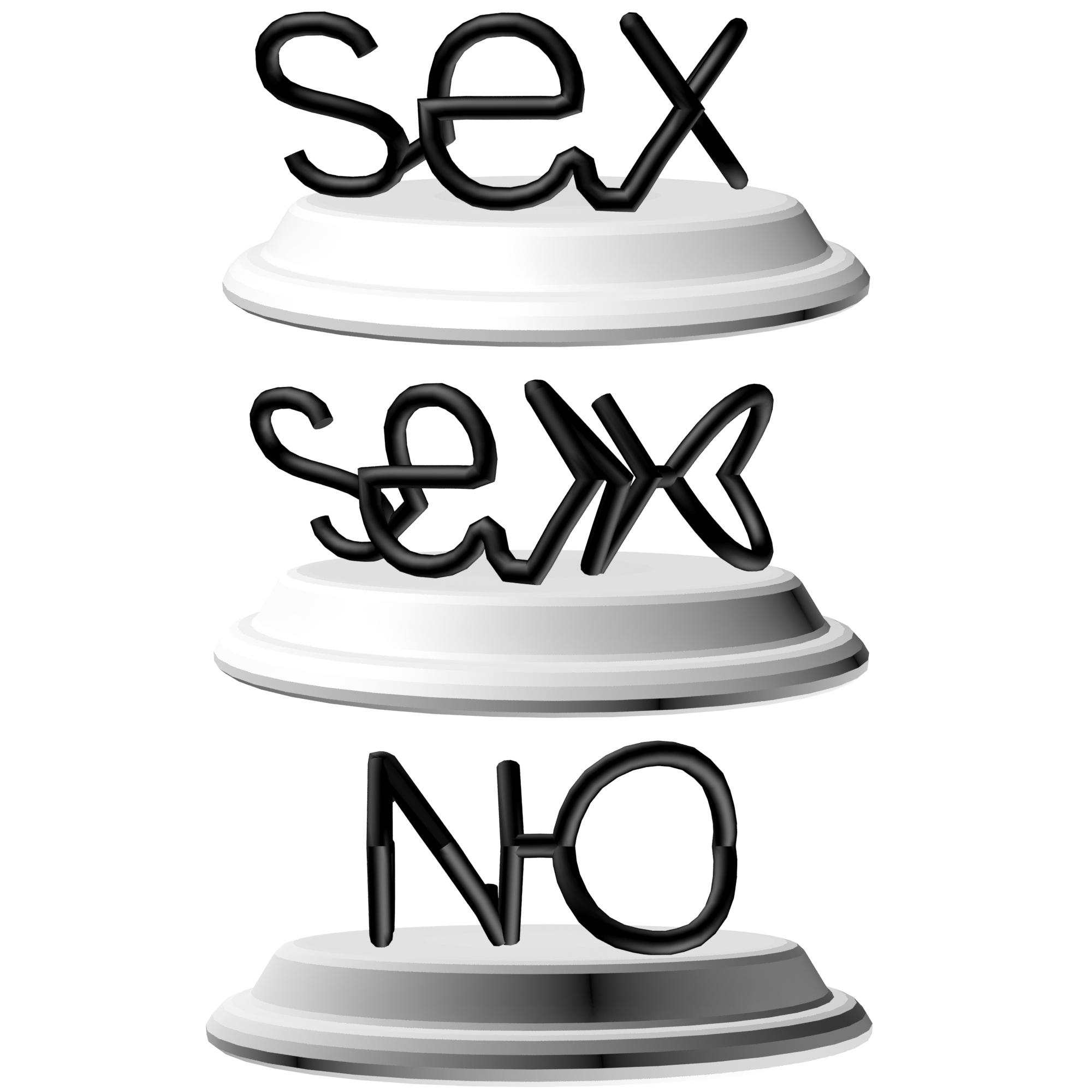 Words Sex Printed 3d Model Turbosquid 1200381