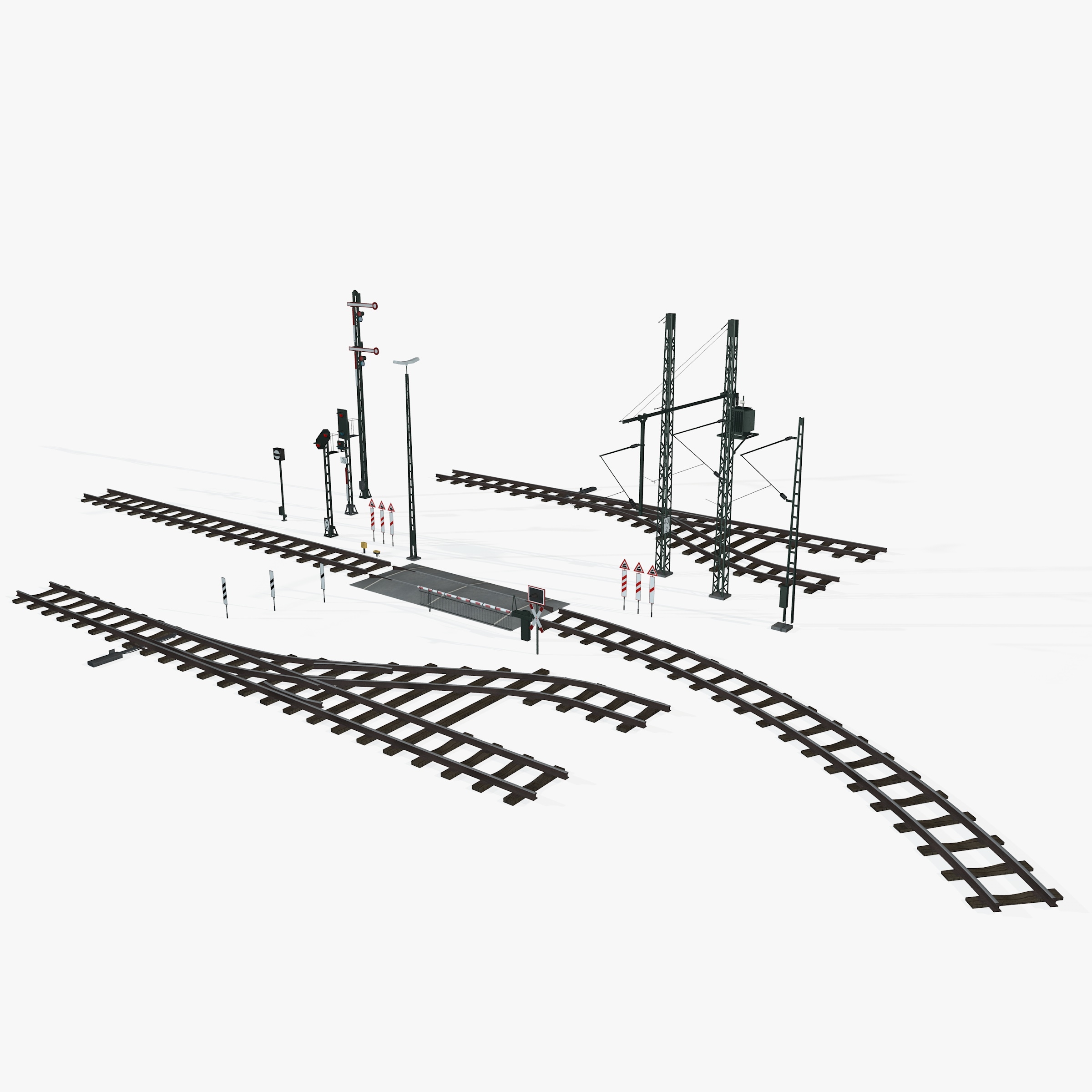 3D railroad rails - TurboSquid 1200482
