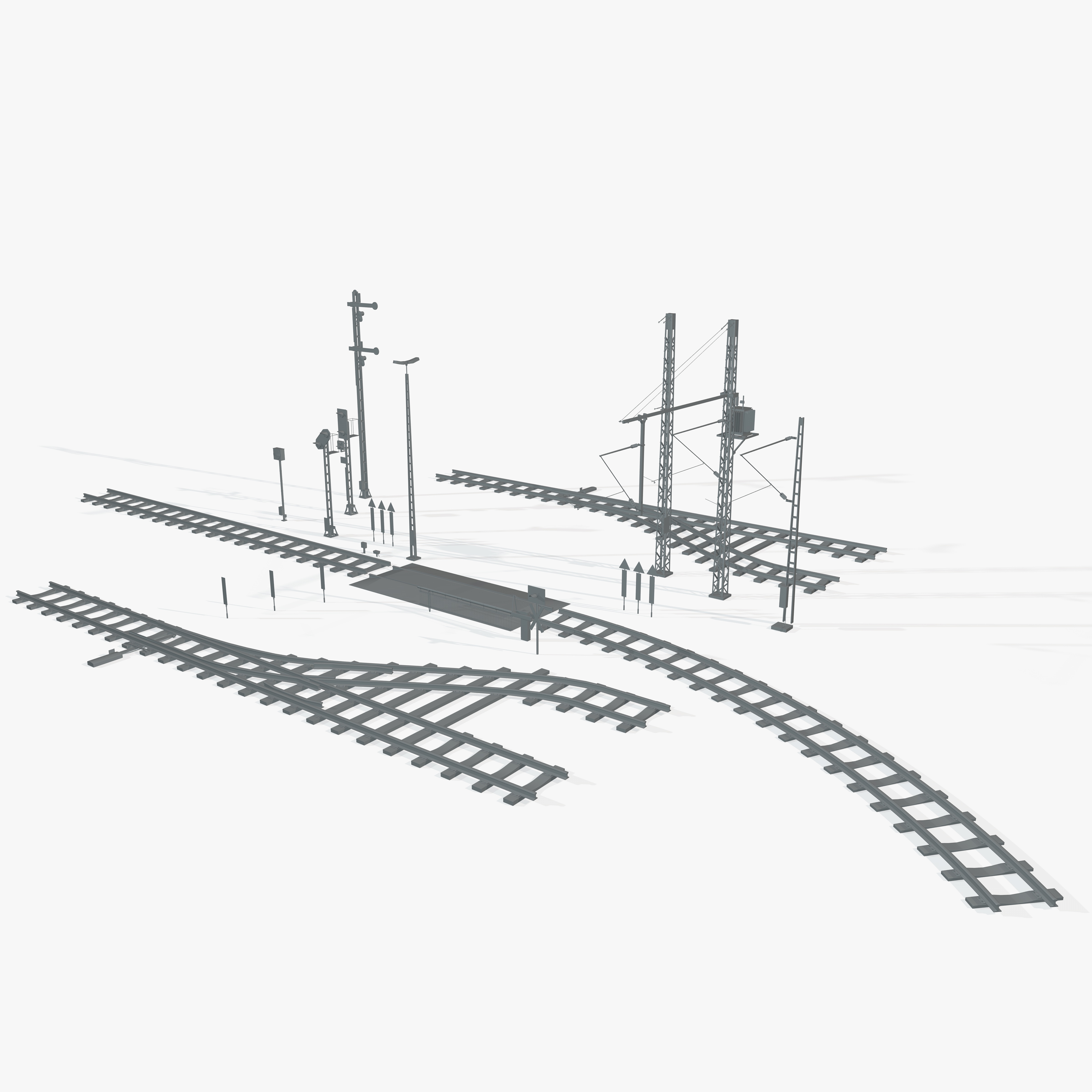 3D railroad rails - TurboSquid 1200482