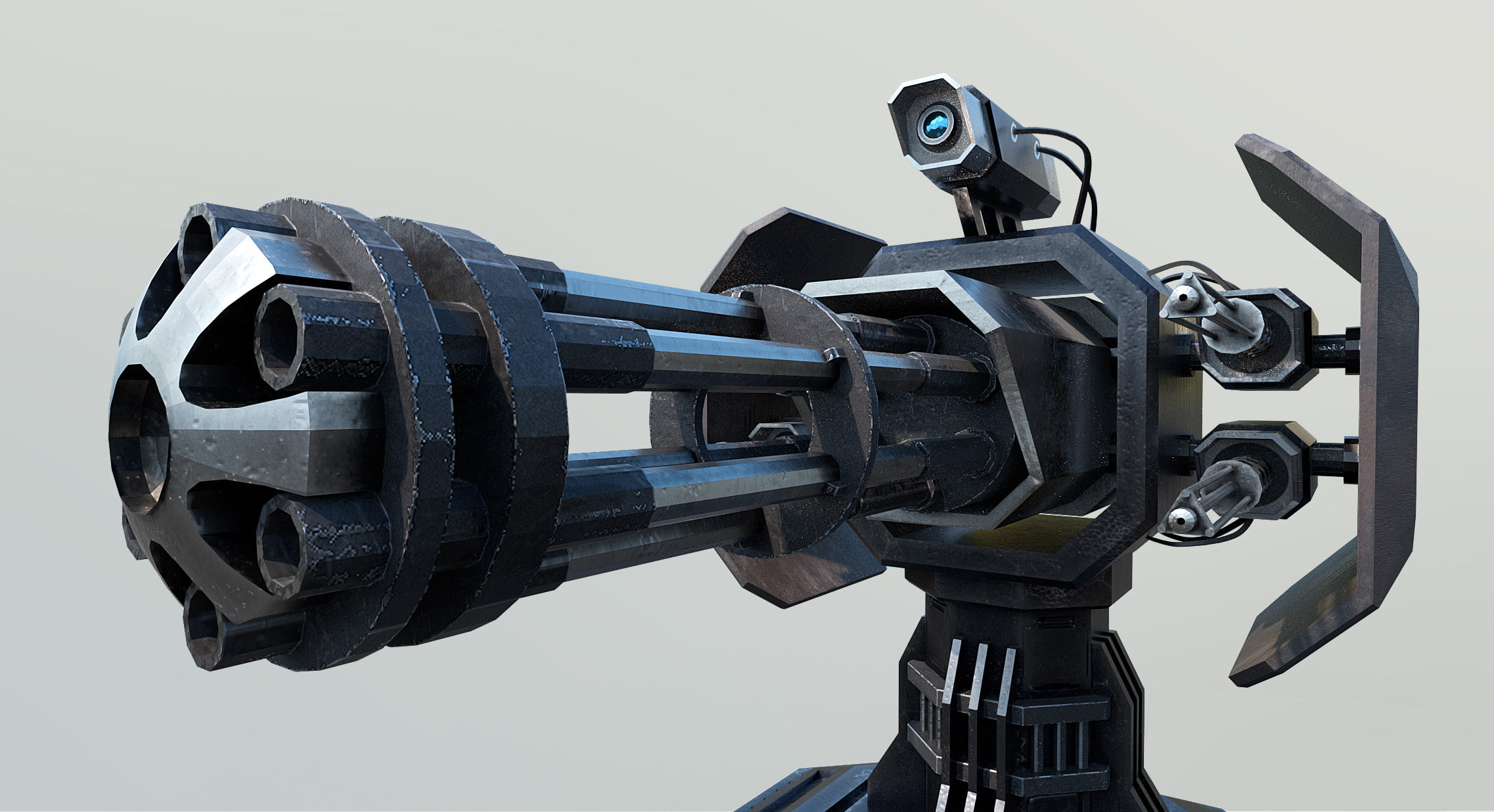 3D minigun turret model - TurboSquid 1200573