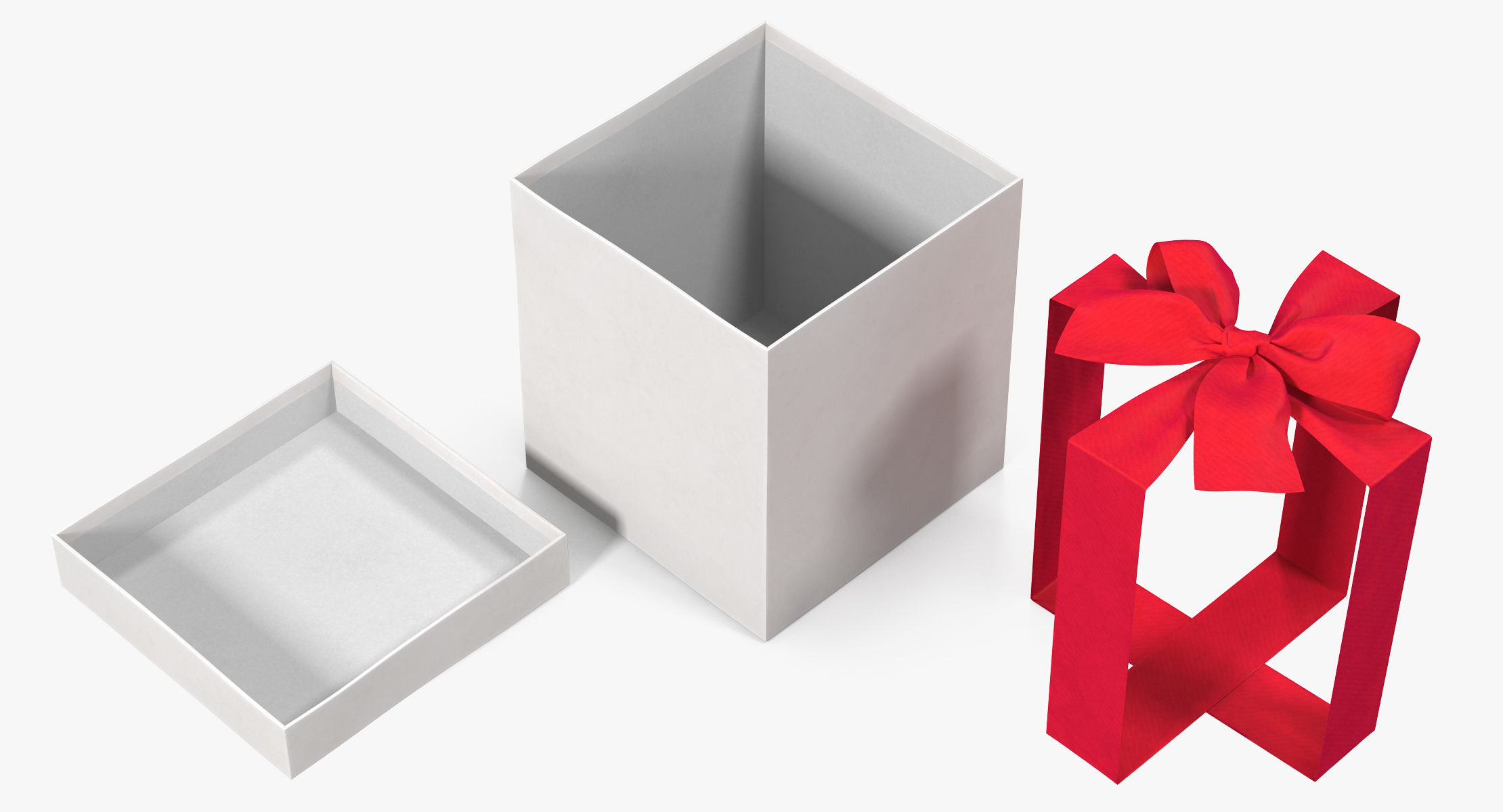 3D gift box white 3 model - TurboSquid 1201306