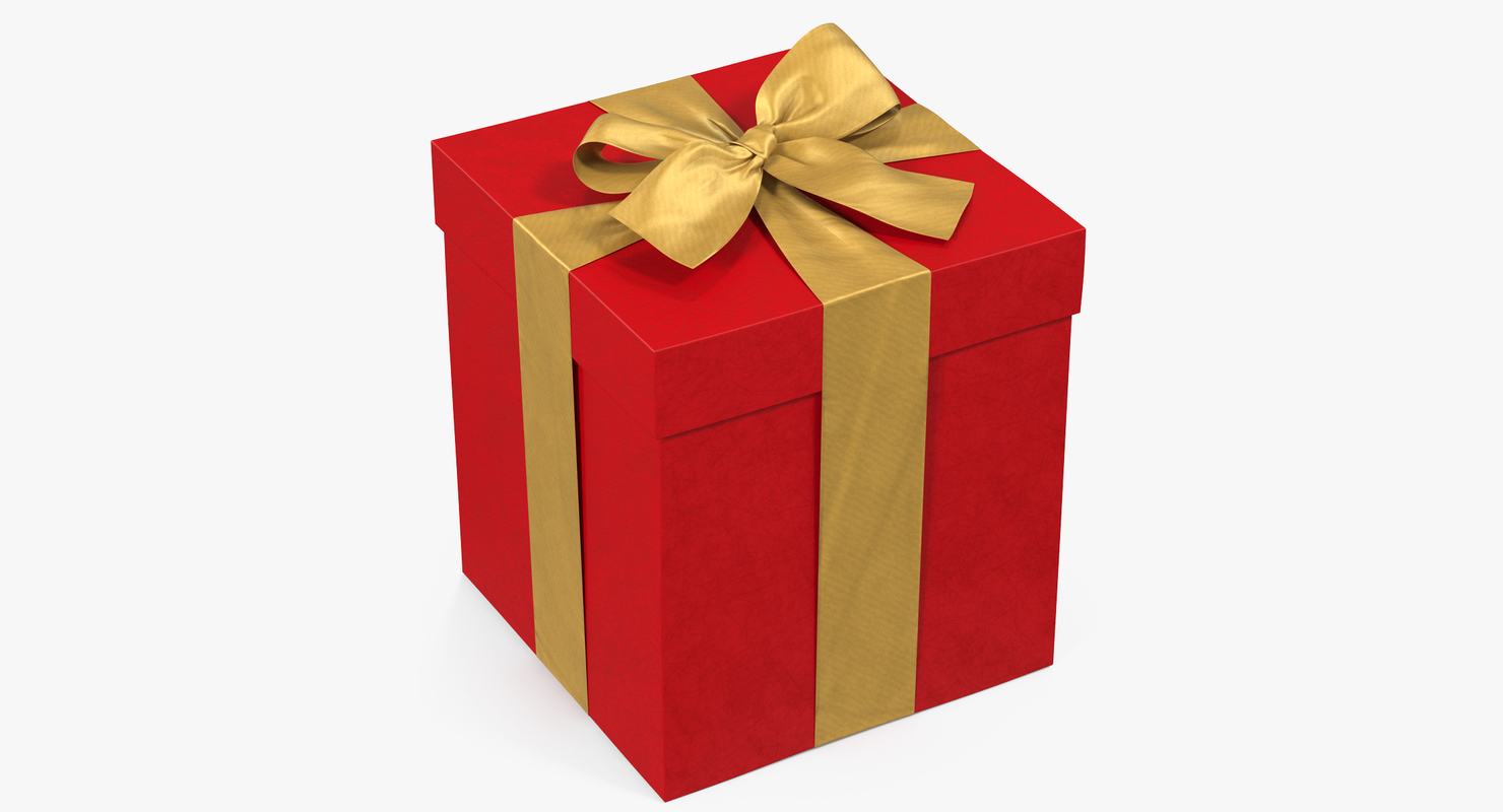 3D gift box red 3 - TurboSquid 1201625
