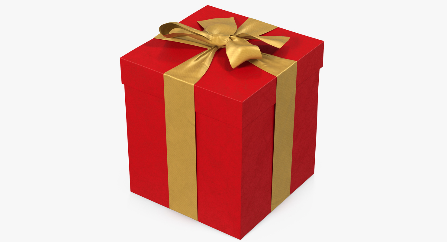 3D gift box red 3 - TurboSquid 1201625