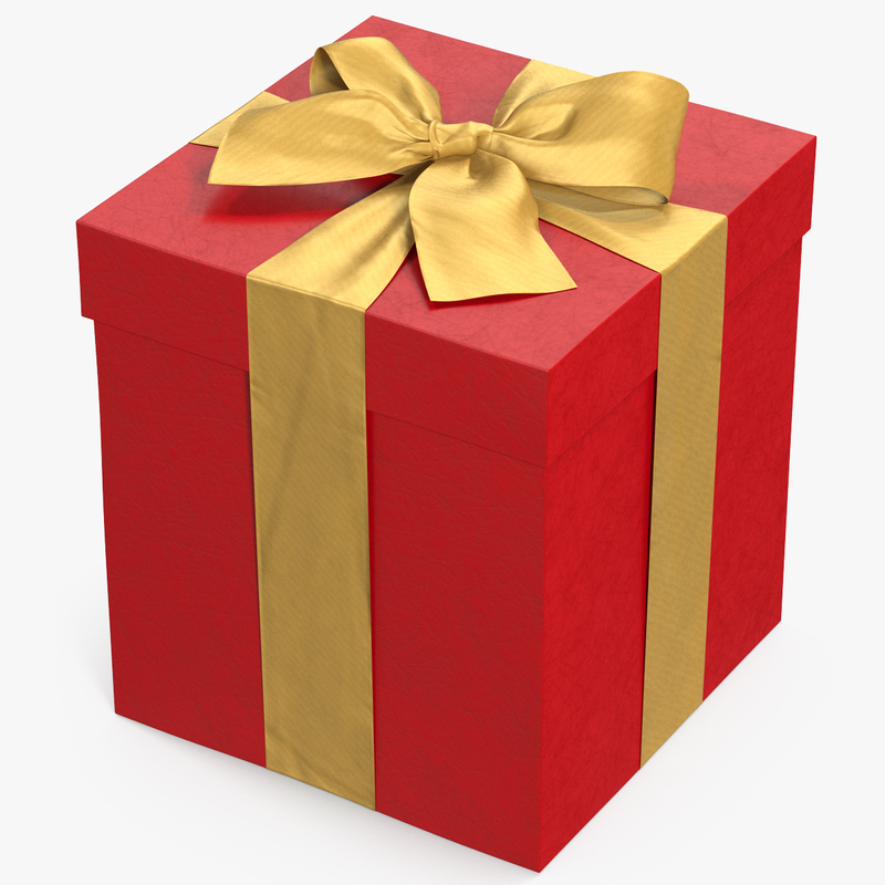 3D gift box red 3 - TurboSquid 1201625