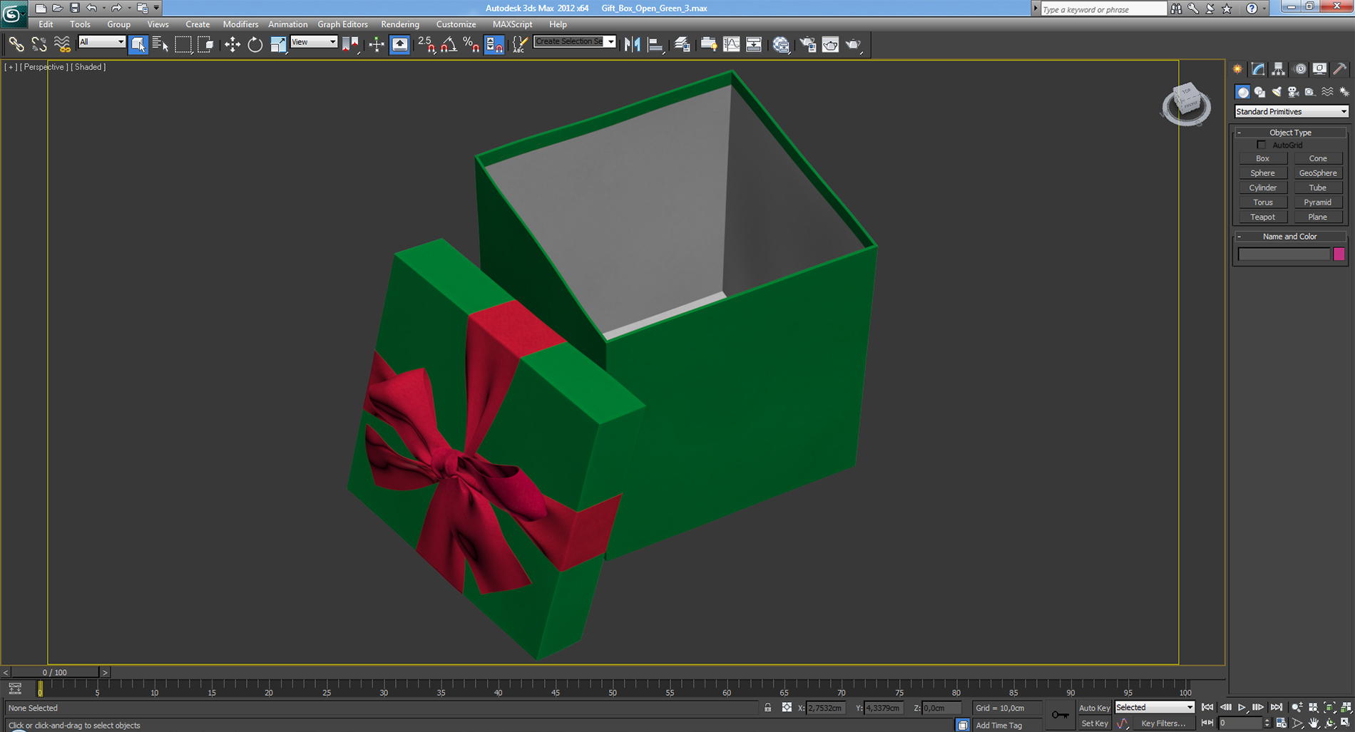 Gift box open green 3D model - TurboSquid 1201776