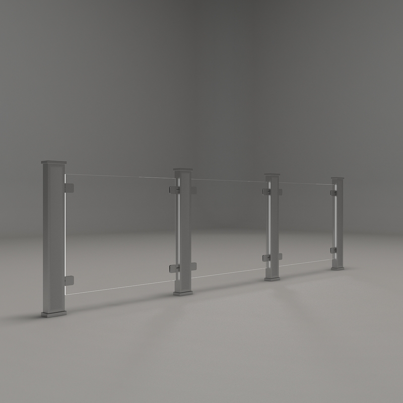 Glass railing 3D - TurboSquid 1201906