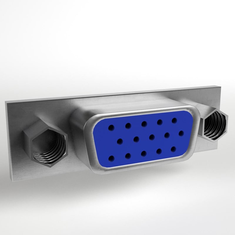 3D vga female connector 1 model - TurboSquid 1202099