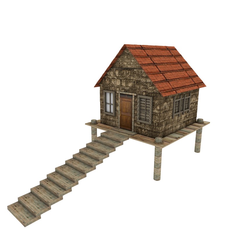Platform small wooden house 3D model - TurboSquid 1202448