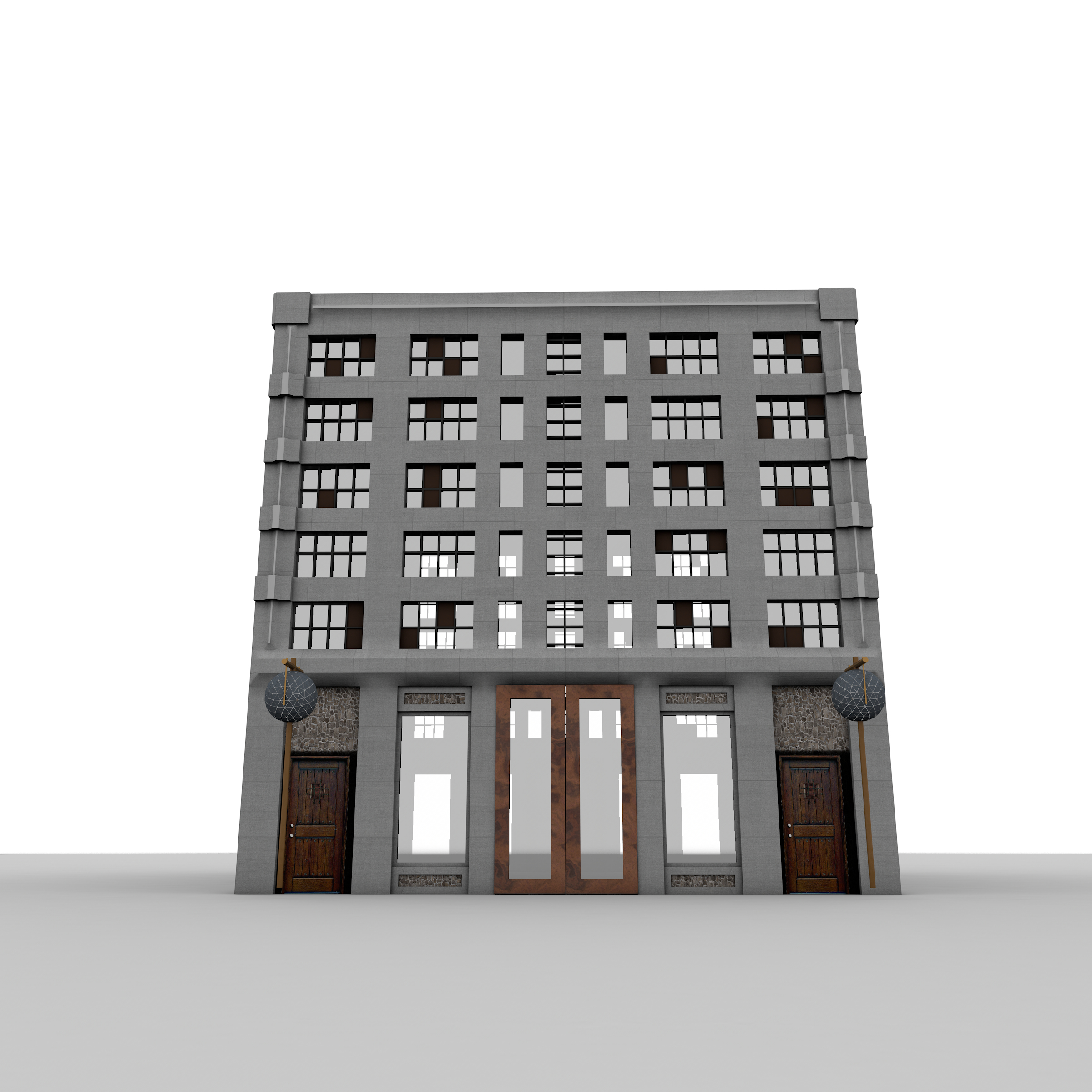 Concrete building model - TurboSquid 1202494