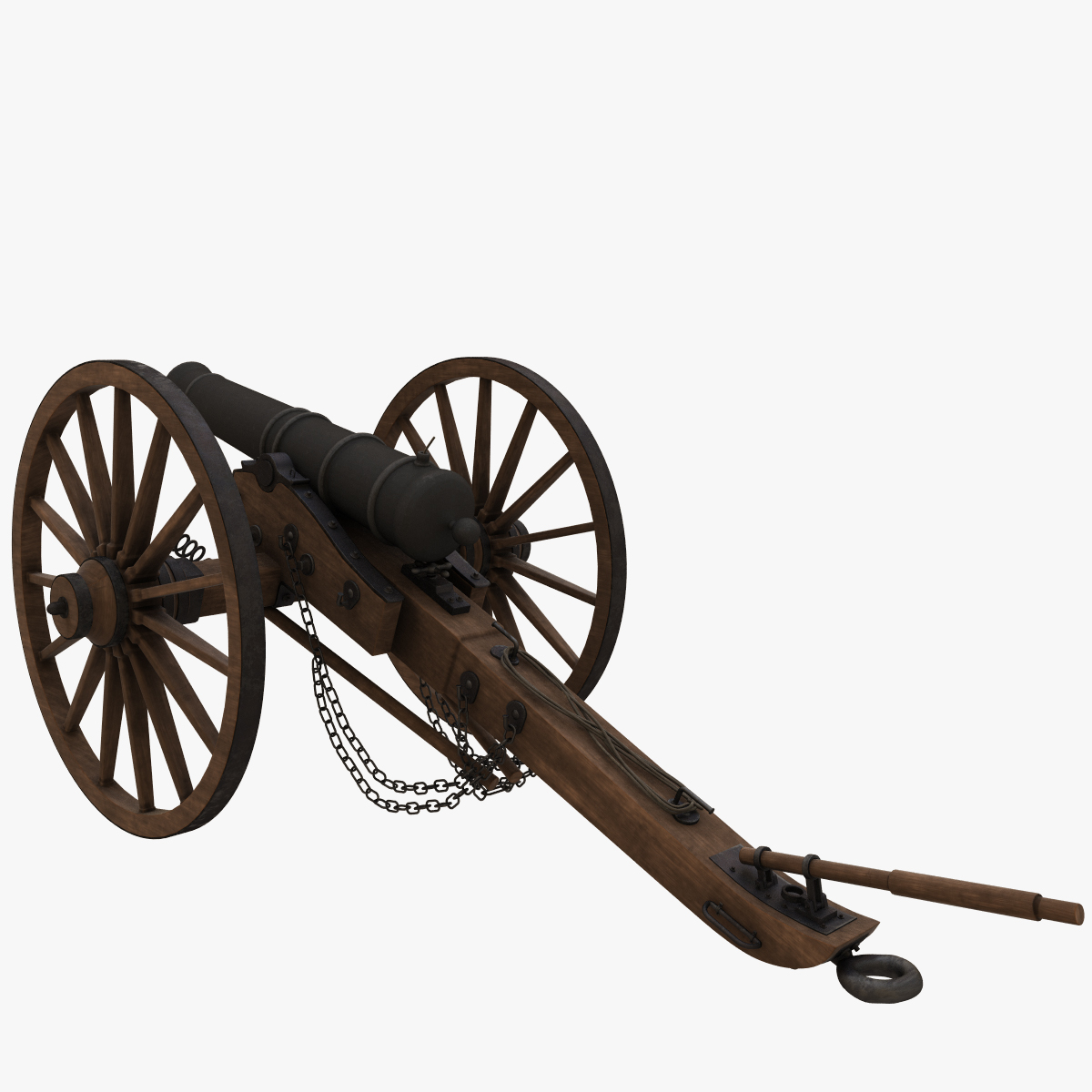 3D 6 pound field cannon model - TurboSquid 1202511