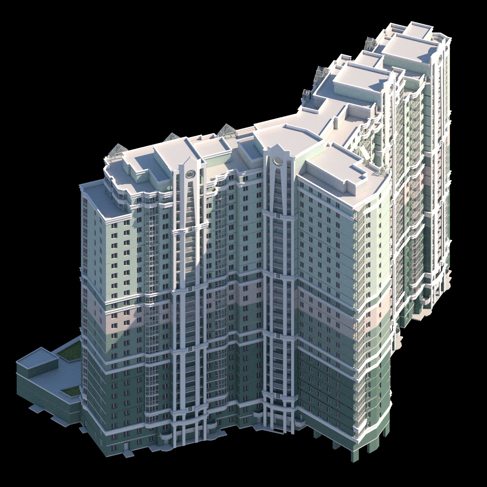 Residential complex houses 3D model - TurboSquid 1202933