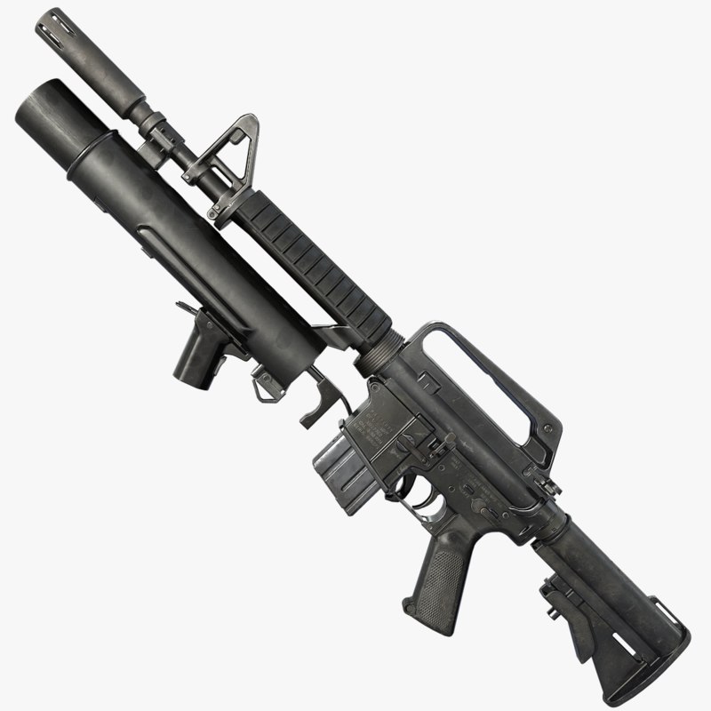 Xm177 grenade launcher 3D model - TurboSquid 1203528