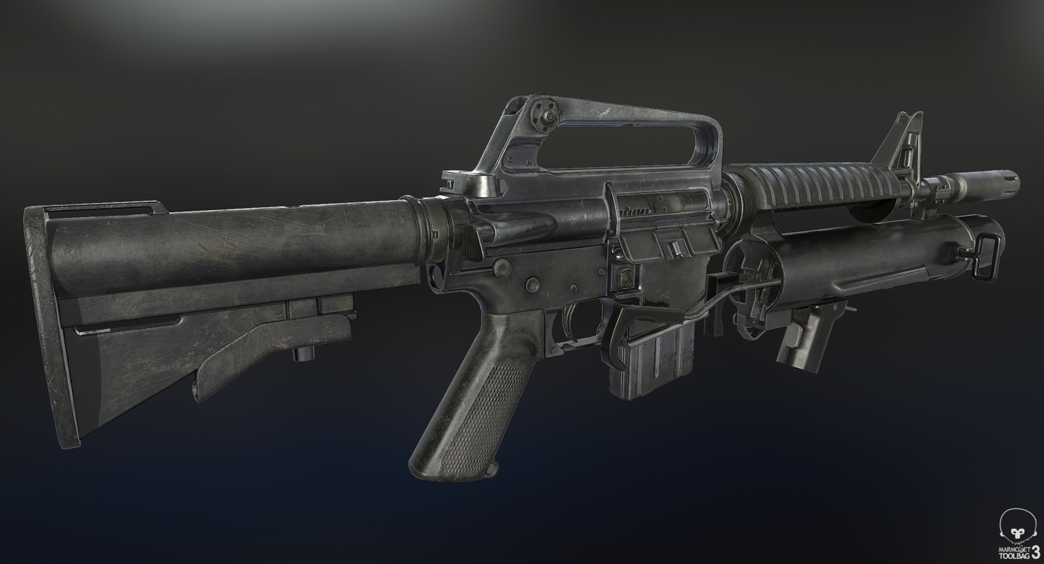 Xm177 grenade launcher 3D model - TurboSquid 1203528