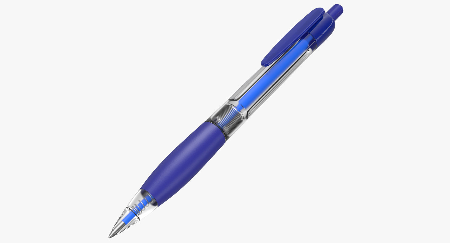 Ballpoint pen blue ink 3D - TurboSquid 1203618