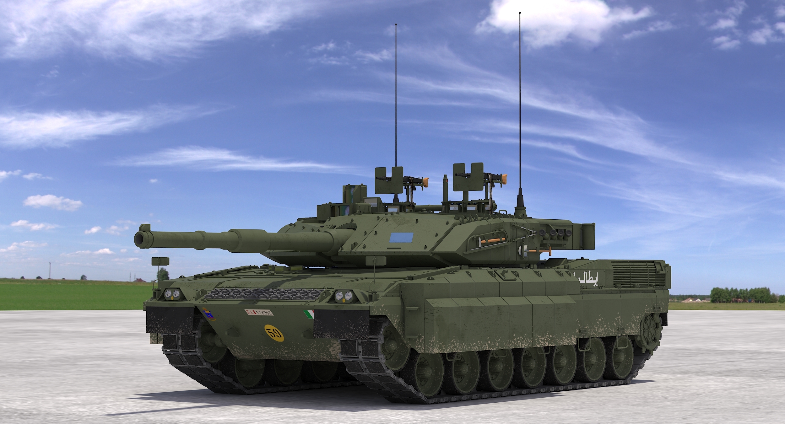 C1 ariete reactive armour 3D model - TurboSquid 1203674